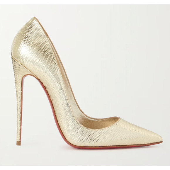 Christian Louboutin | Shoes | Christian Louboutin So Kate 2 Gold Lizard ...